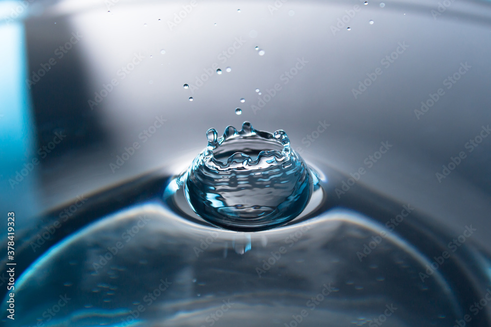 Abstract an outbreak of crown water.Splash of water close up.Frozen ...