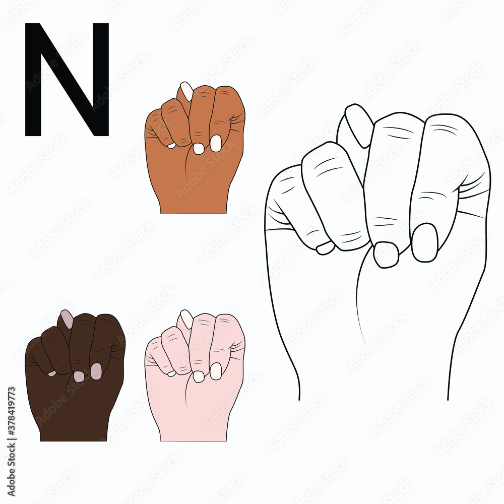 Sign Language And The Alphabetthe Letter N Vector Image, 43% OFF Sign Language And The Alphabetthe Letter N Vector Image, 43% OFF
