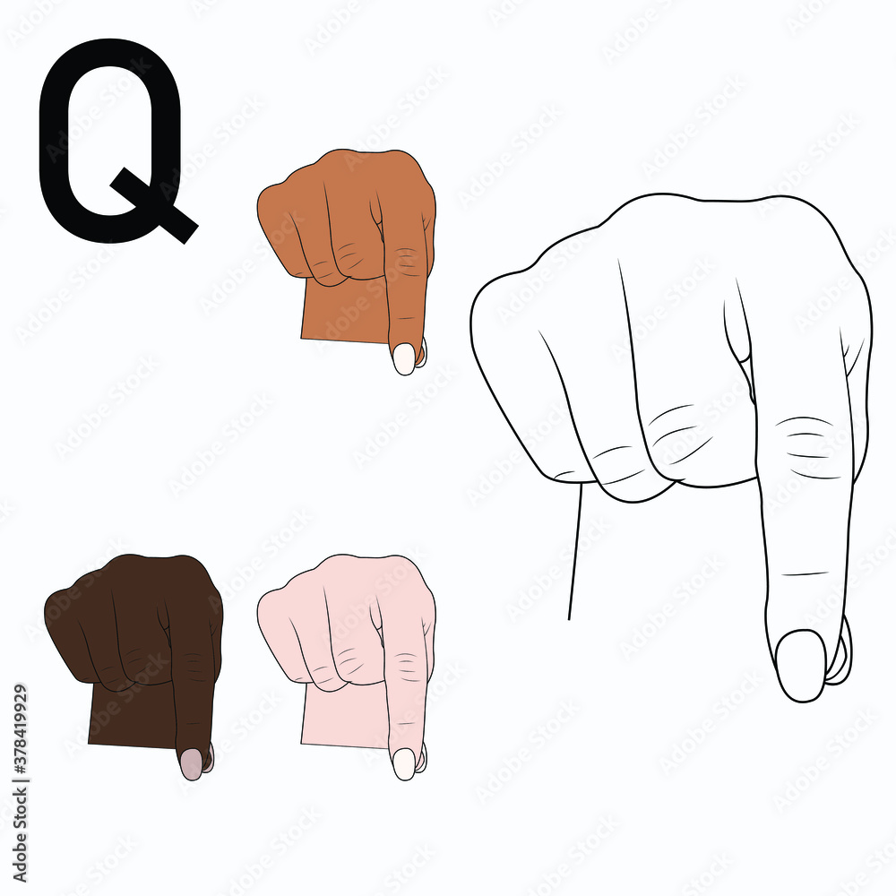 "Q" is the seventeenth letter of the alphabet in Sign Language, English ...