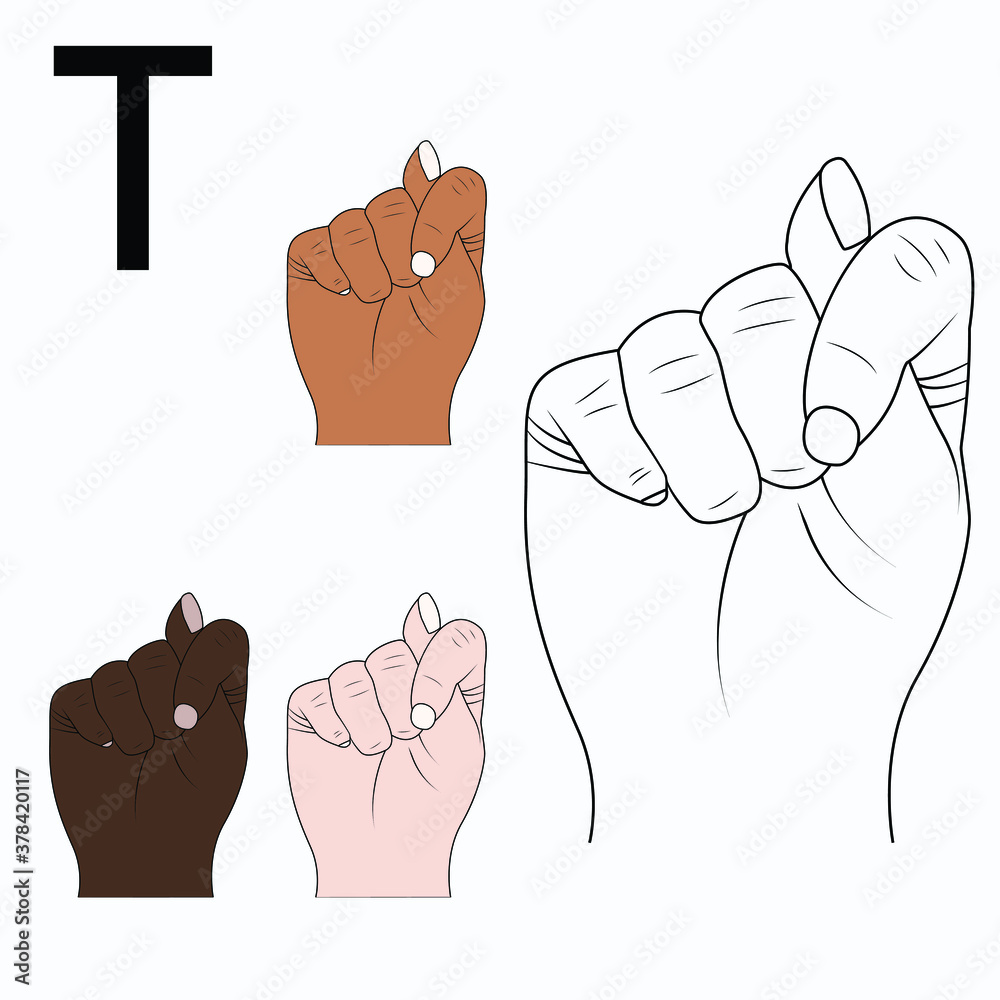 "T" - The twentieth letter of the alphabet in sign language, English ...