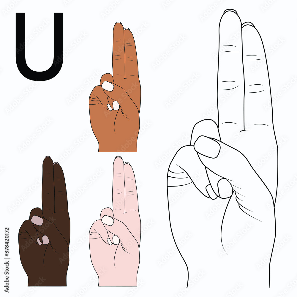 "U" is the twenty first letter of the alphabet in sign language ...