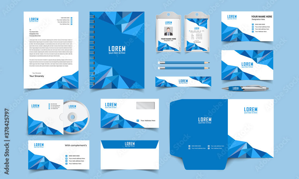 corporate identity template with digital elements. Vector company style ...