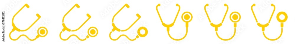 Stethoscope Icon Yellow | Stethoscopes Illustration | Doctor Symbol ...