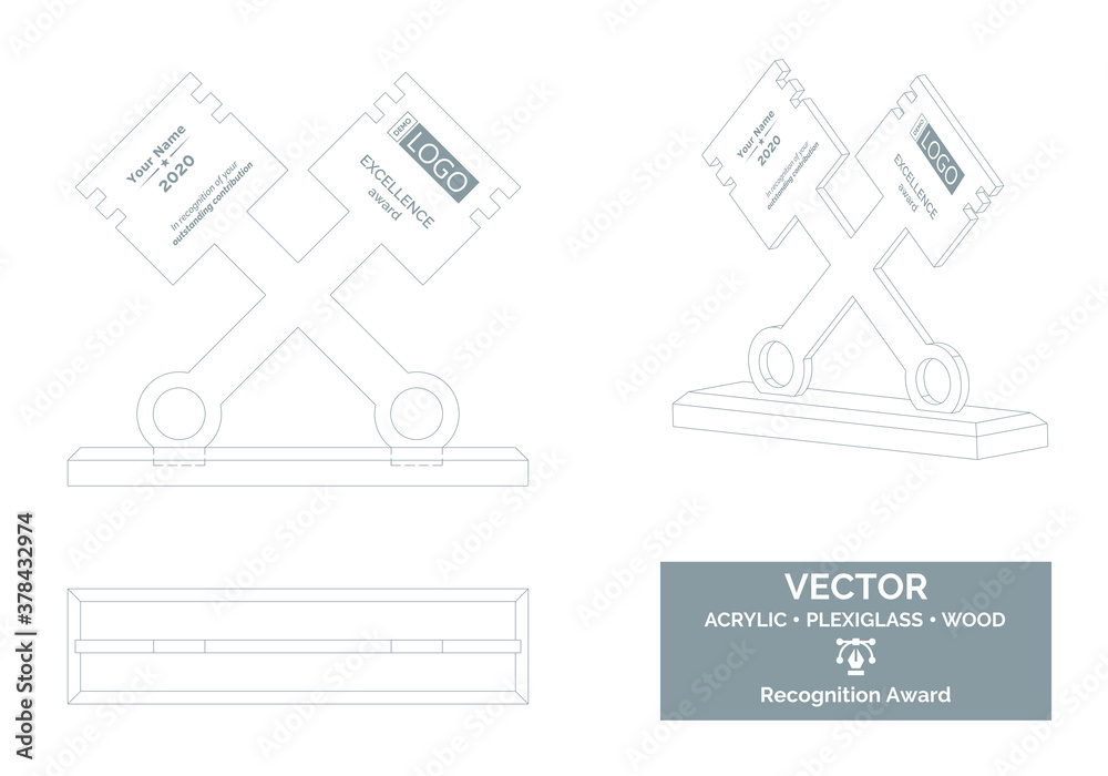 Engine trophy vector template, Mechanic trophy distinction award ...