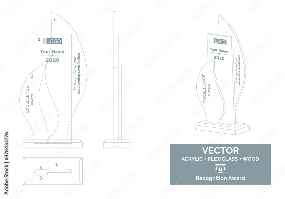 Abstract Trophy Vector Template, Business Trophy Distinction Award ...