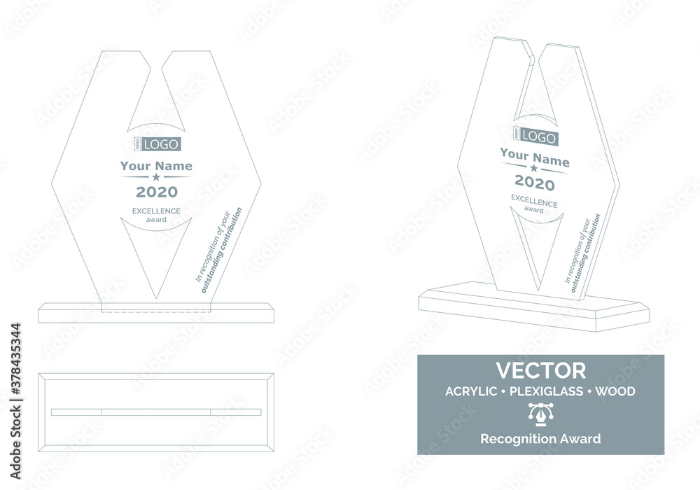 Abstract Trophy Vector Template, Business Trophy Distinction Award ...
