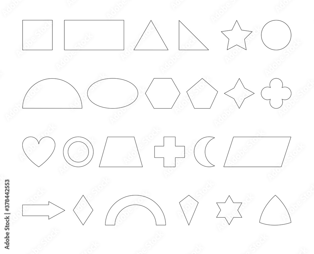 Geometrische Formen Sammlung in weiß, Vektor Illustration isoliert auf ...