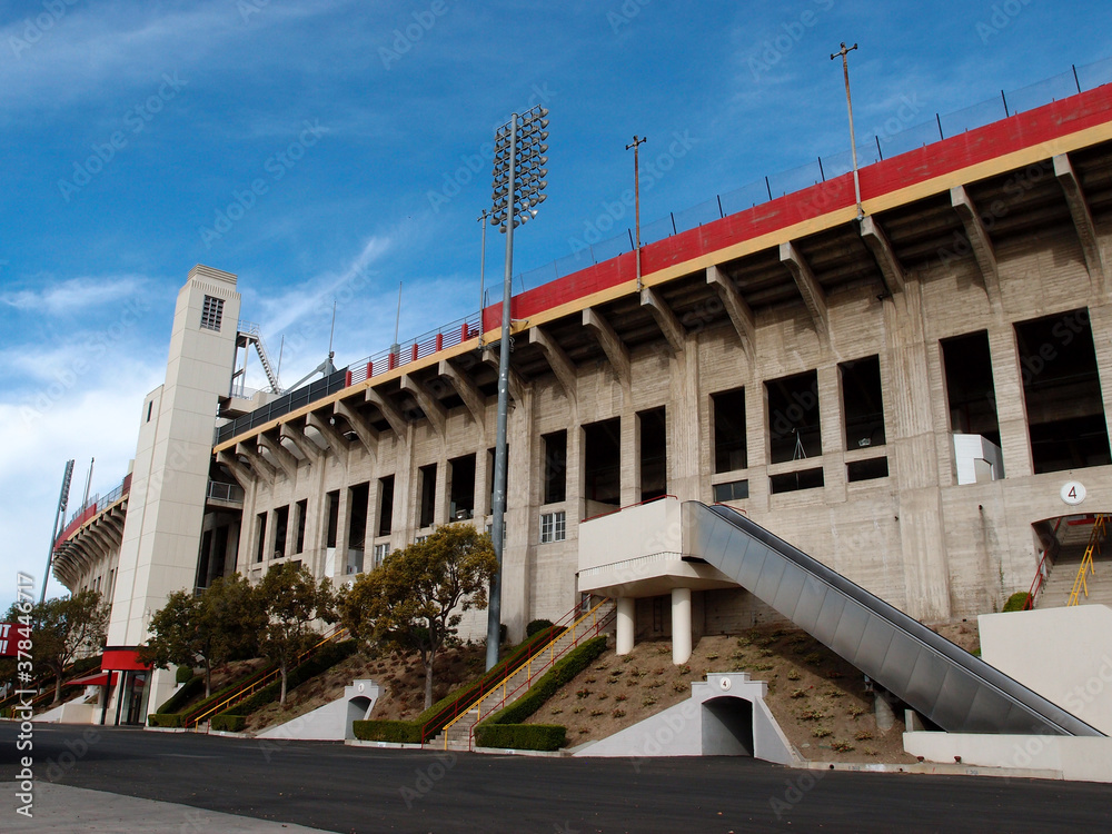 Exterior of Memorial Coliseum stadium Stock Photo | Adobe Stock