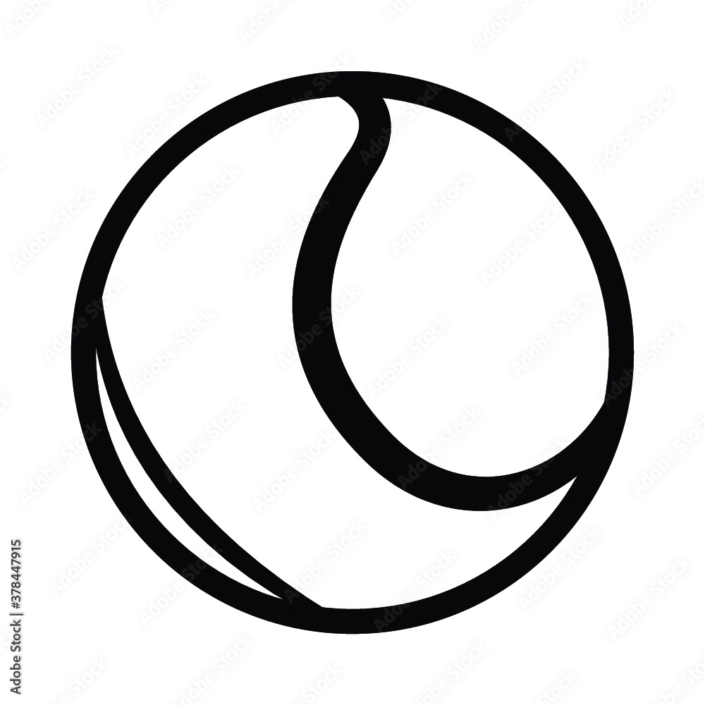 Tennis ball silhouette vector illustration isolated on white background ...