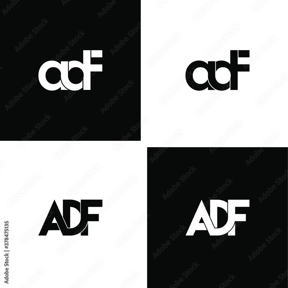 adf letter original monogram logo design Stock Vector | Adobe Stock