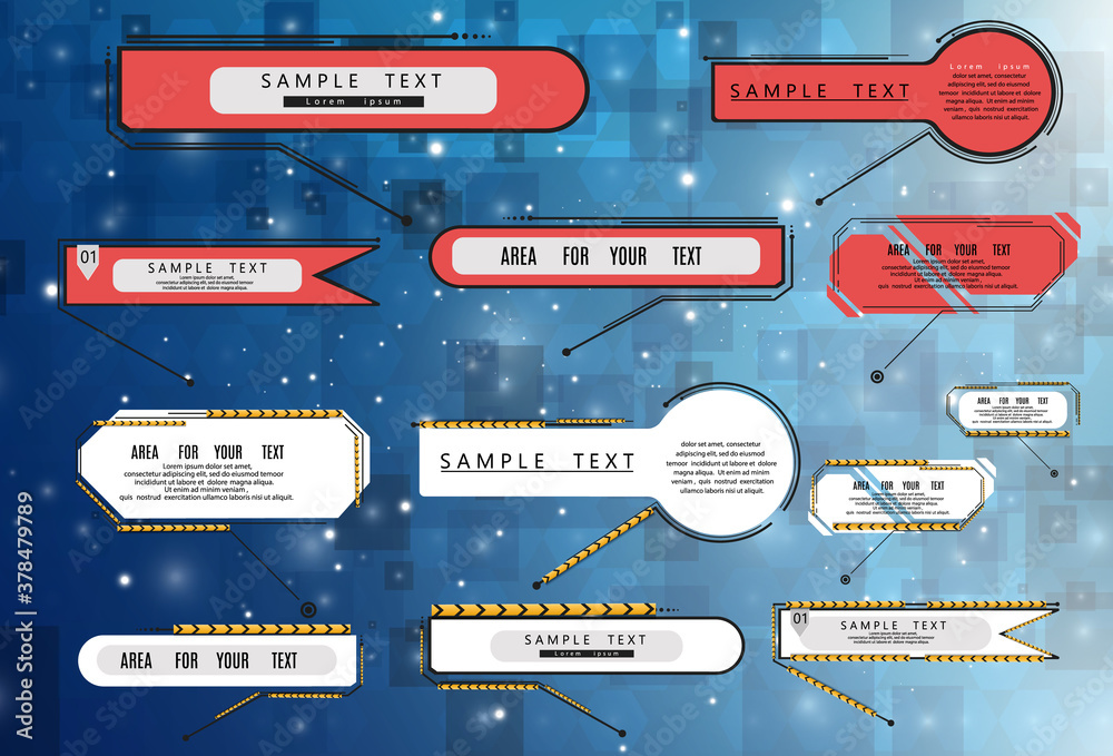 Layout element for web, brochure, infographic. Digital callouts titles ...