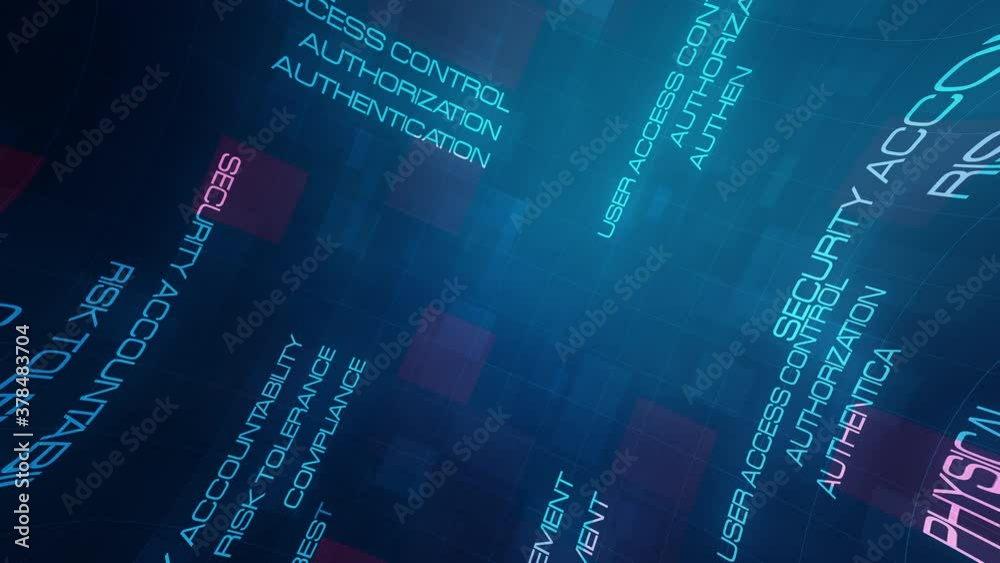 Vidéo Stock Cyber Security animated tag word cloud text design. 4K 3D ...