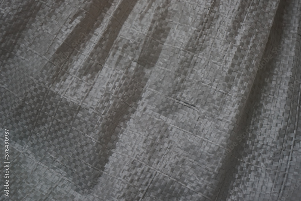 Crumpled fabric texture. Polypropylene. The texture of the rough ...