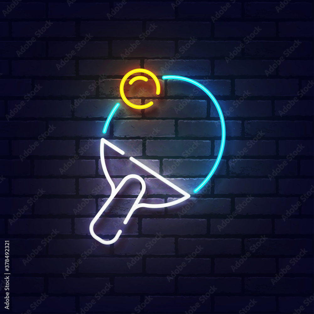 Ping Pong neon sign. Glowing neon light signboard of Table tennis. Sign ... Ping Pong neon sign. Glowing neon light signboard of Table tennis. Sign ...