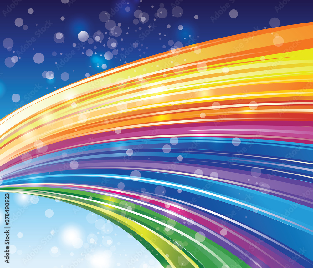 Bright rainbow background with shiny particles Stock Vector | Adobe Stock