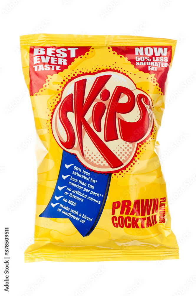 Foto de London, England - April 01, 2006: Packet of Skips Prawn ...