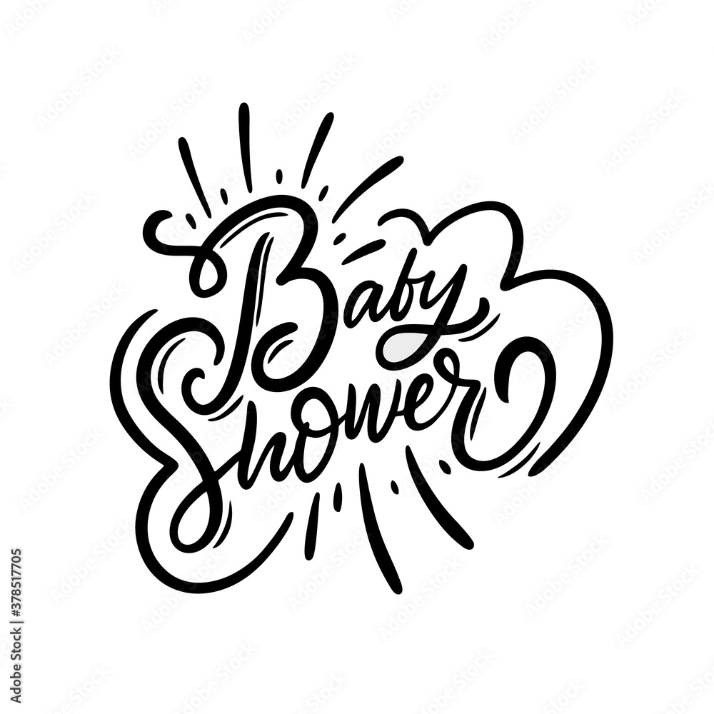 Baby Shower. Black color lettering phrase. Modern calligraphy. Vector ...