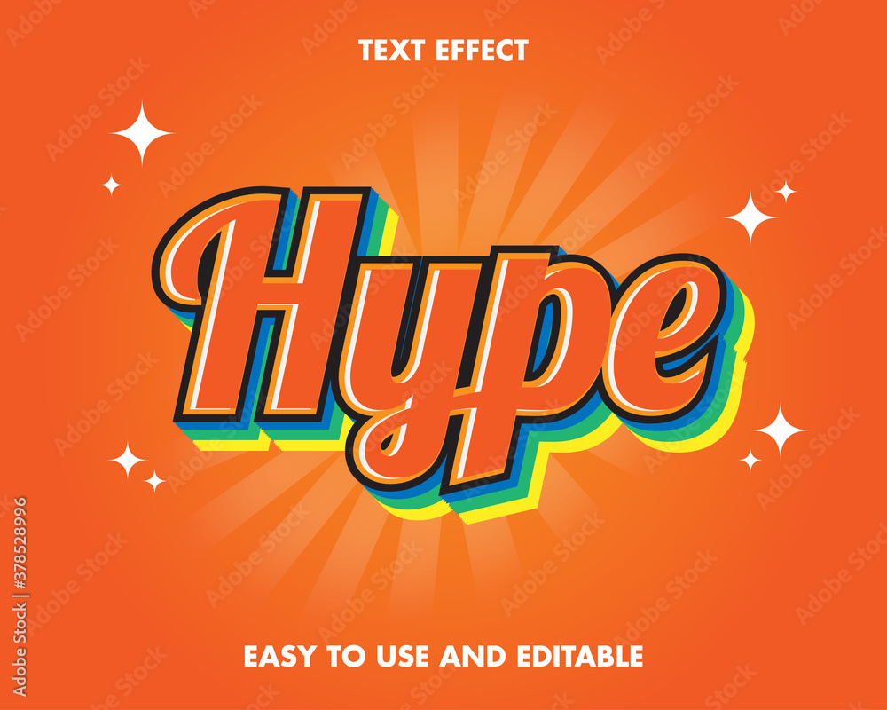 Hype Text Effect. Easy to Use and Editable. Premium Vector Illustration ...