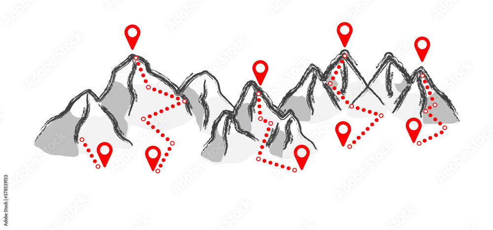 Vector Mountain Trail Map