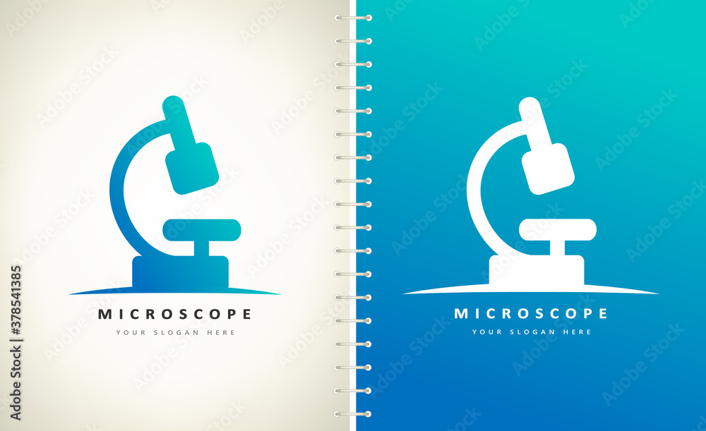 microscope logo laboratory design vector Stock Vector | Adobe Stock