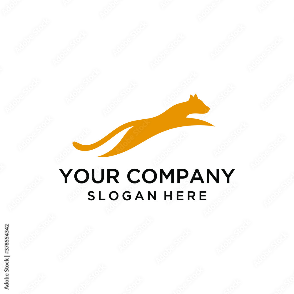 Leopard jumping logo design Stock Vector | Adobe Stock