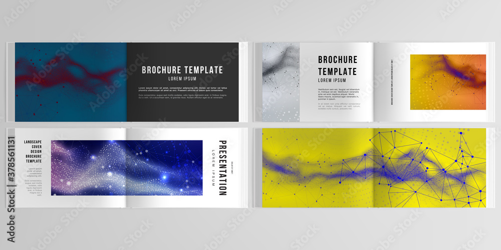 Vector layouts of horizontal presentation templates for landscape ...