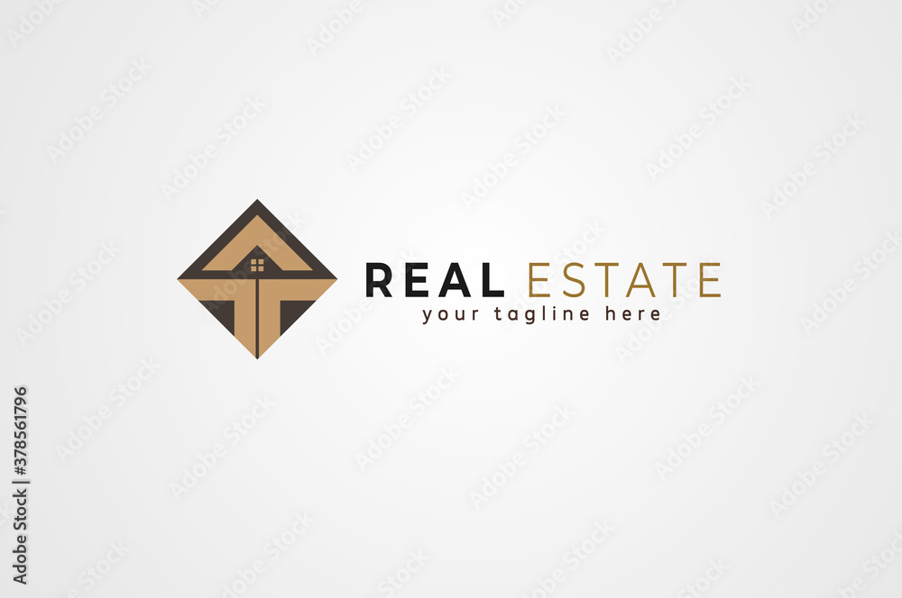Real Estate Logo, letter T and house icon combination, flat design logo ...