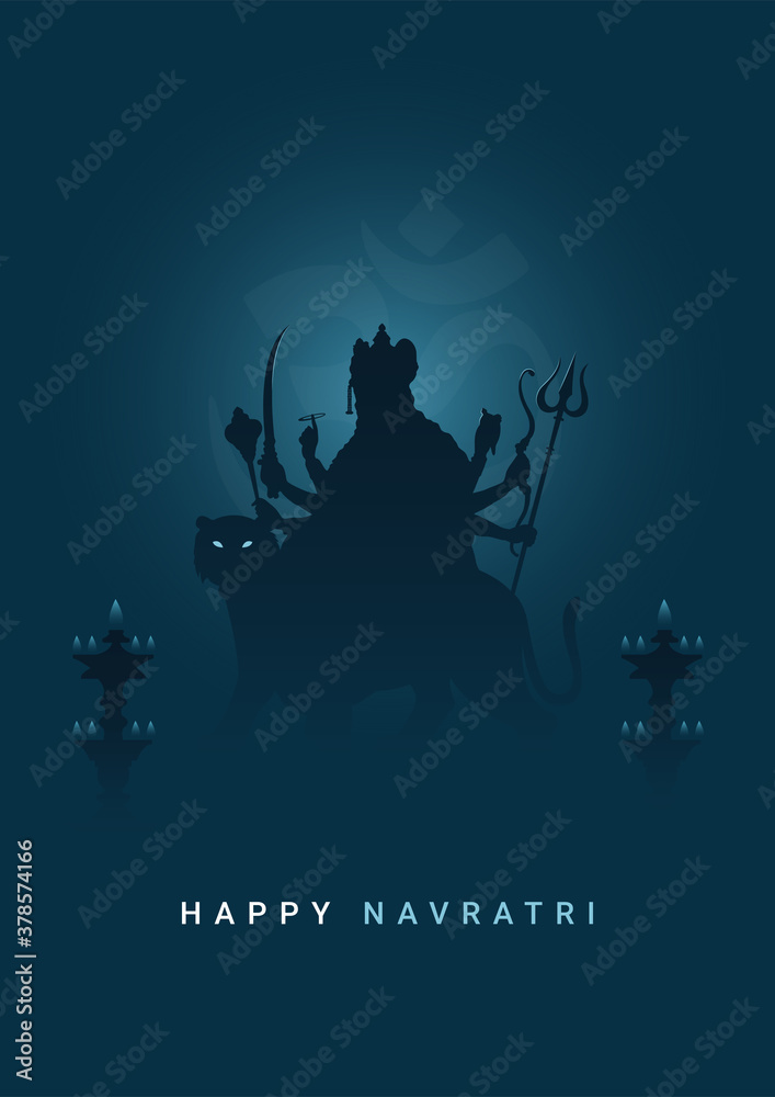Happy Navratri Minimal Poster-Vector Stock Vector | Adobe Stock
