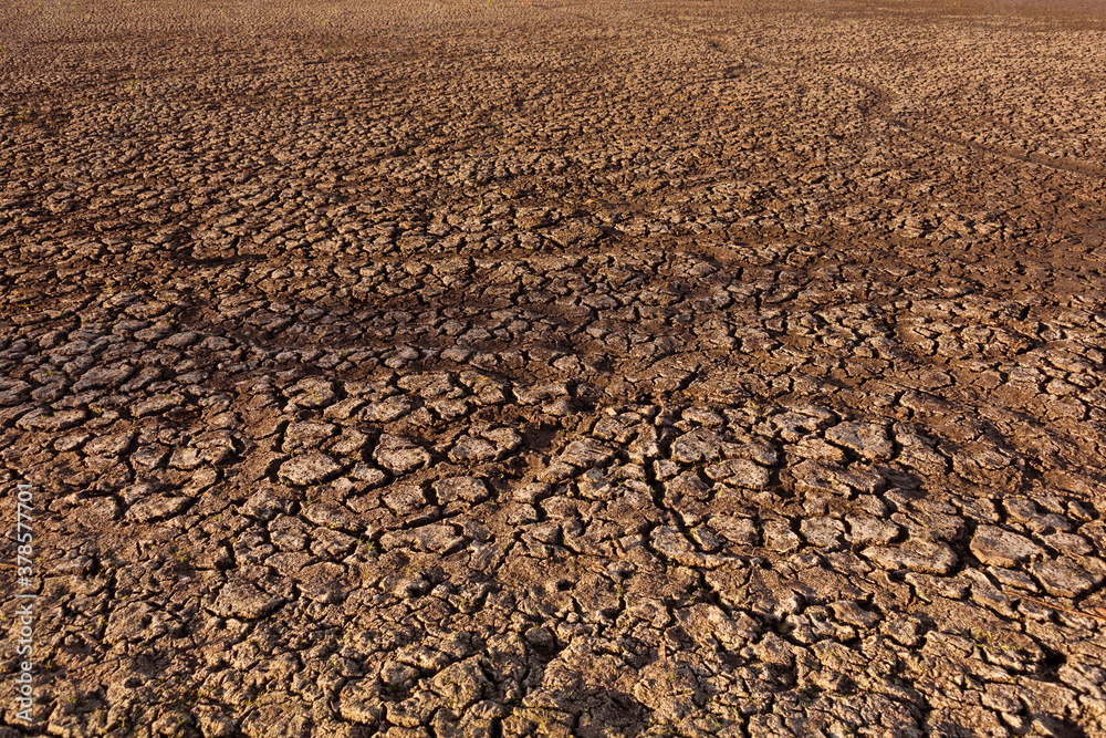 racked and dry earth in the desert. Global warming and shortage of ...