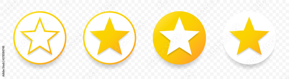 Quality rating symbols. A set of five-pointed yellow stars in a circle ...