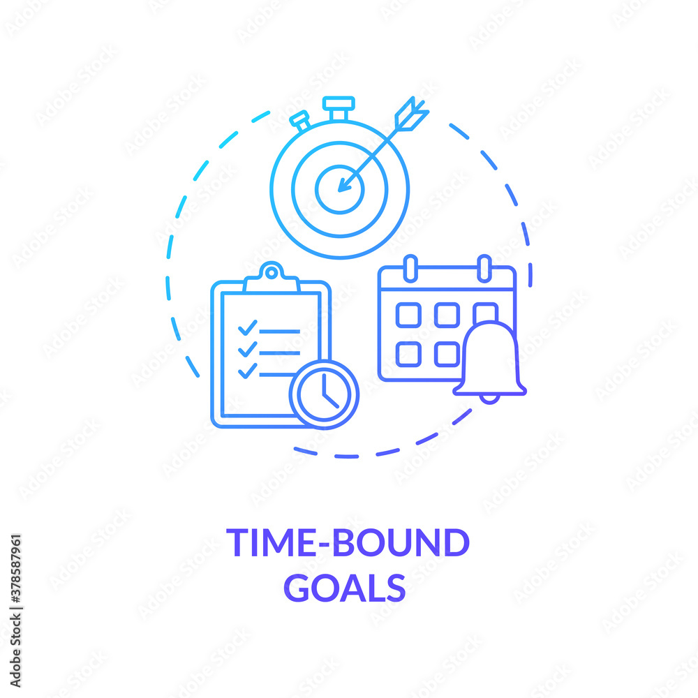 Time-bound goals concept icon. Communication helping advices. Smart ...