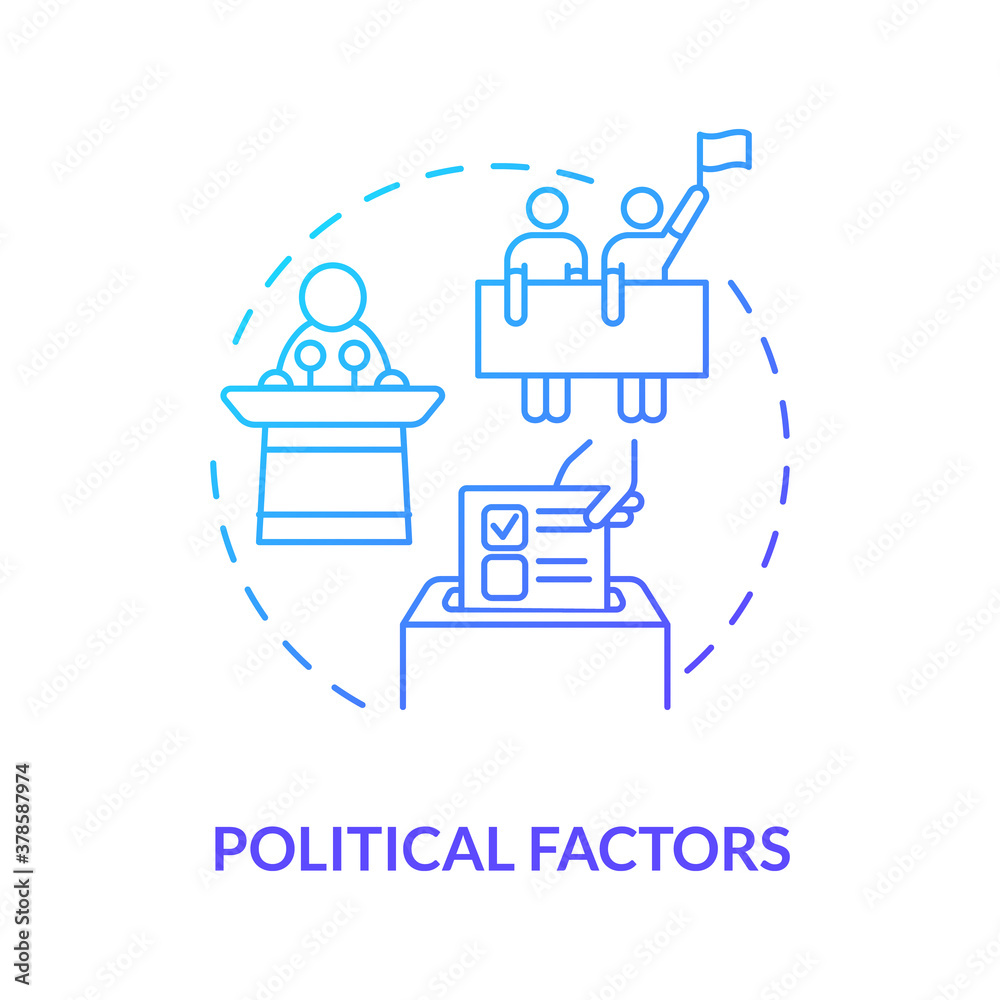 Political factors concept icon. PESTEL analysis plan. Election program ...