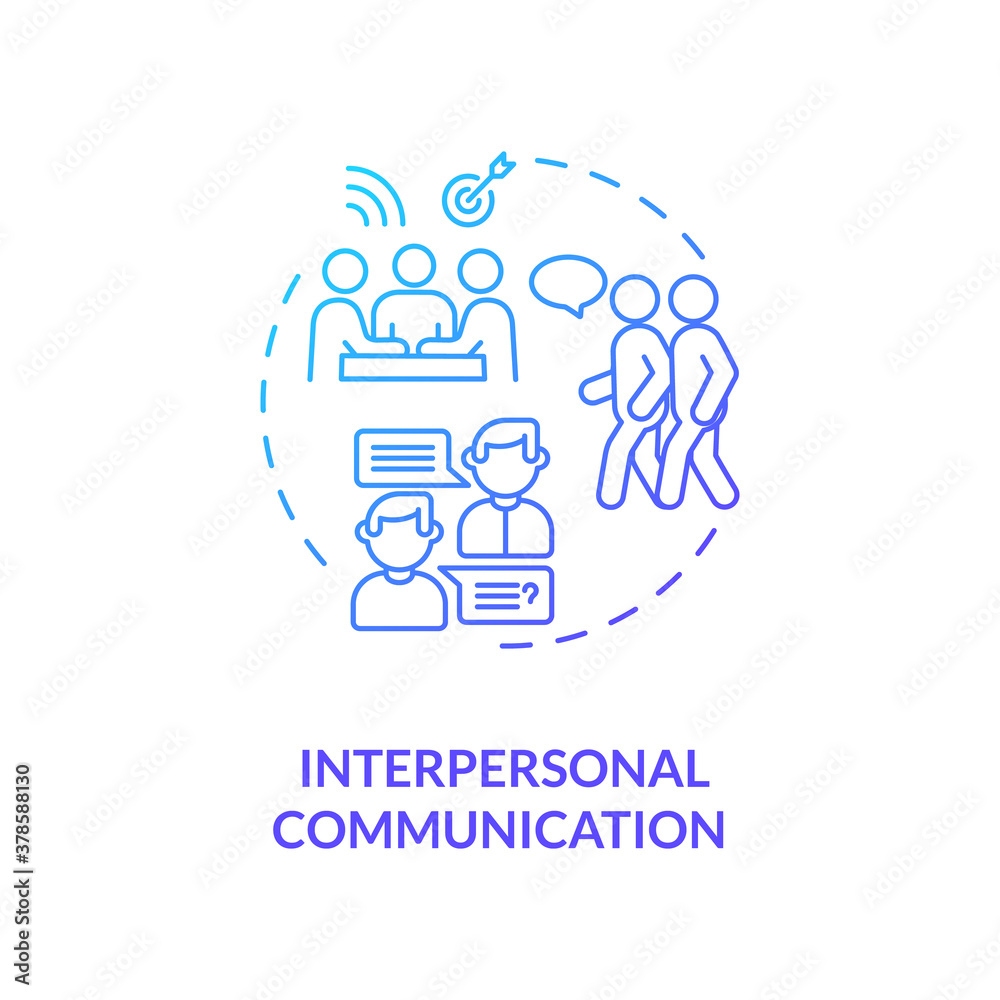 Interpersonal communication concept icon. Communication channels ...