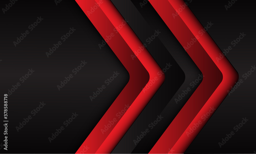 Abstract red black arrow 3D direction with blank space design modern ...