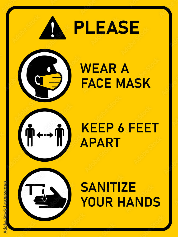 Vertical Instruction Signboard with Basic Set of Measures against the ...