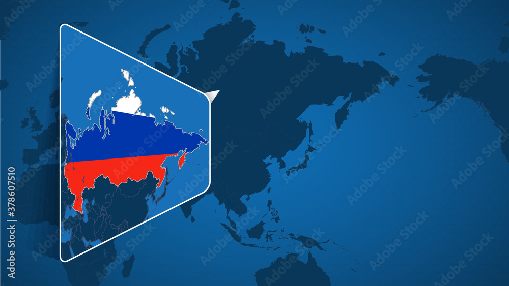 Location of Russia on the World Map with Enlarged Map of Russia with ...