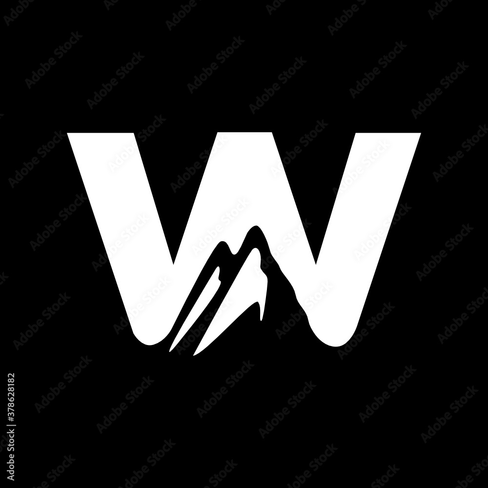 W letter Mountain Logo Design Vector Template Inspiration Stock Vector ...