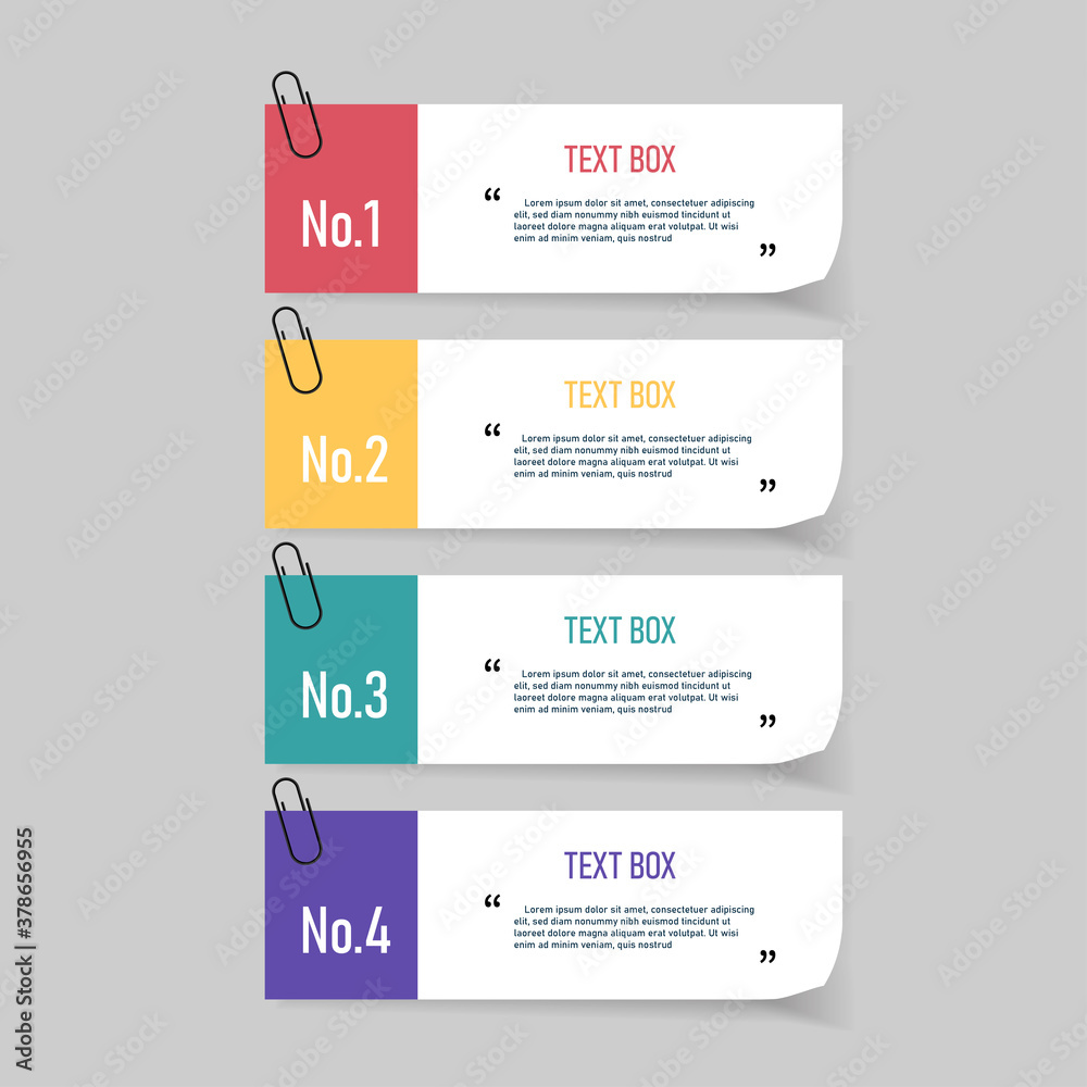 Text box design with note papers. Stock Vector | Adobe Stock