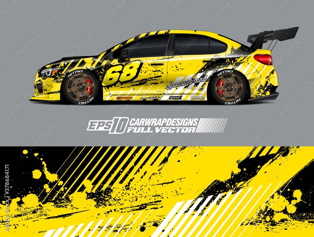 Cargo van wrap decal graphic design. Abstract stripe racing background ...