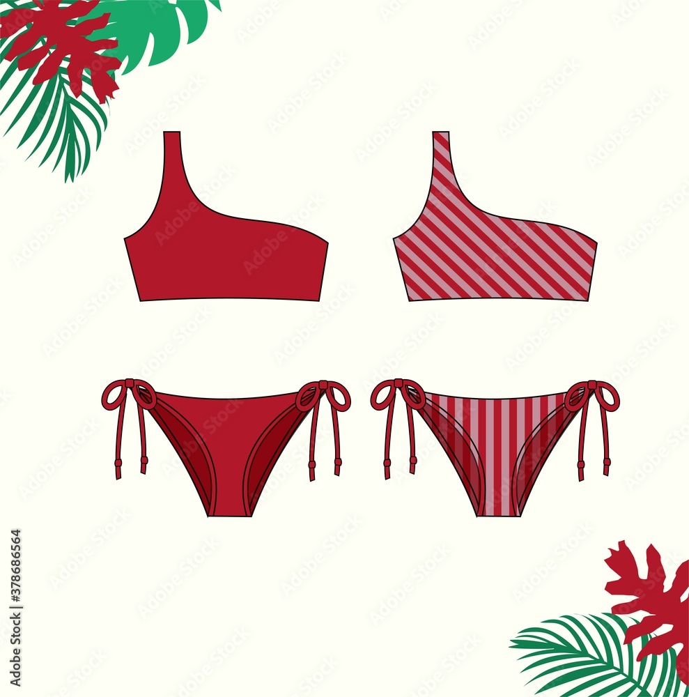 vector illustration of women's bikini,Stylish swimwear design, women ...