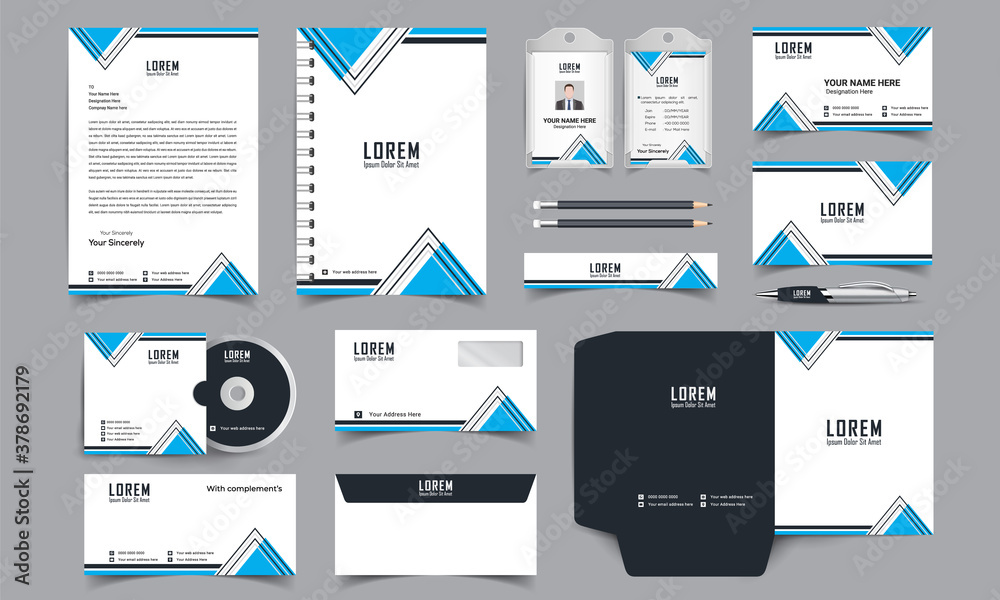 corporate identity template with digital elements. Vector company style ...