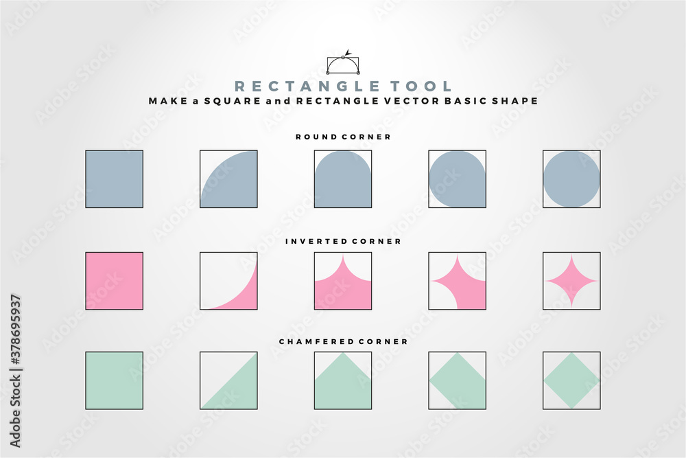 Photo & Art Print Square basic shape vector element with three corner ...