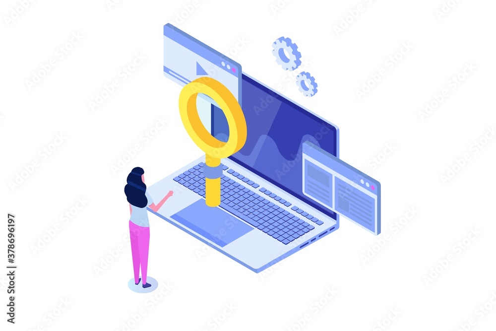 App tester. Software or application testing isometric vector concept ...