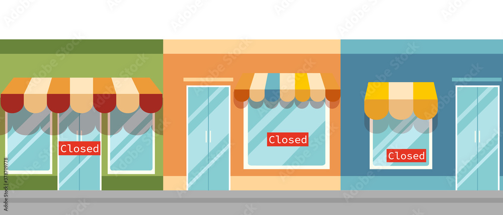 Vetor do Stock: Closed shops illustration. Retail financial crisis due ...