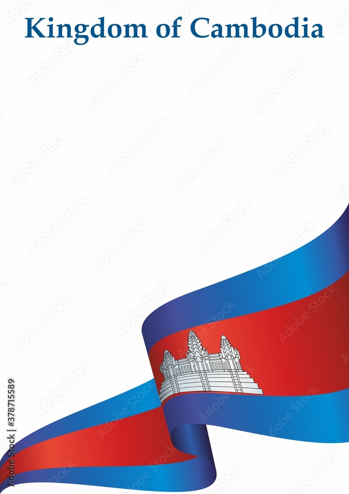 Flag of Cambodia, Kingdom of Cambodia. Southeast Asia. Template for ...