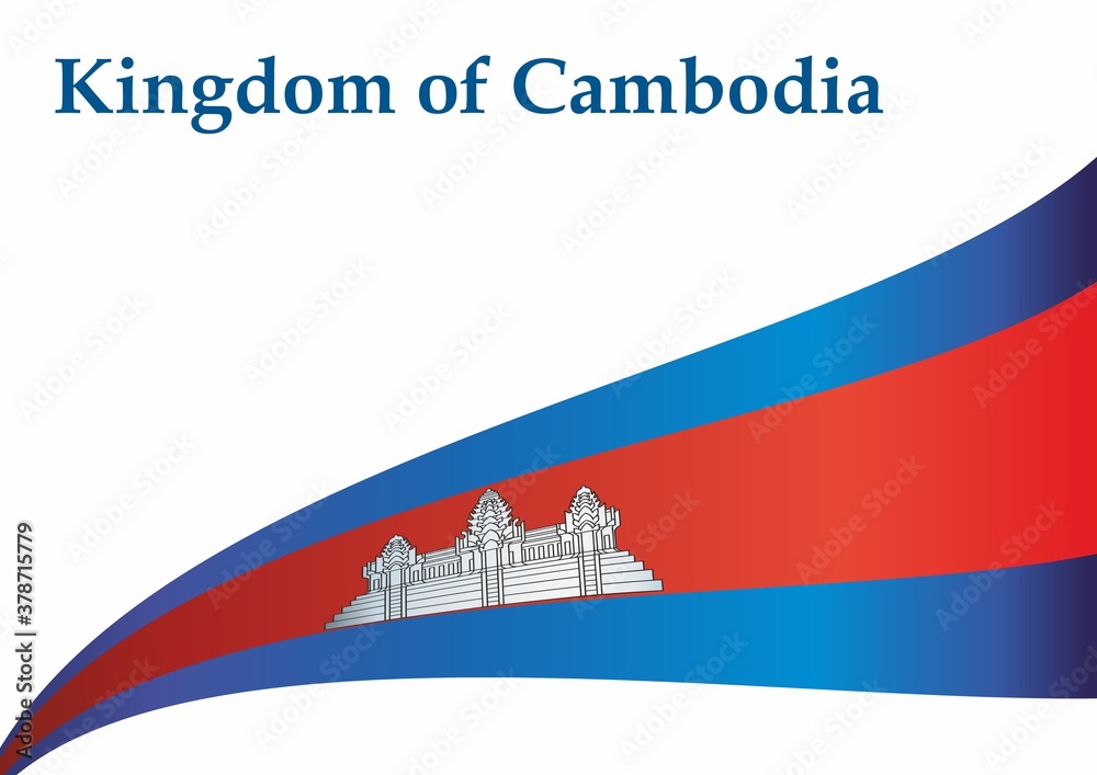 Flag of Cambodia, Kingdom of Cambodia. Southeast Asia. Template for ...