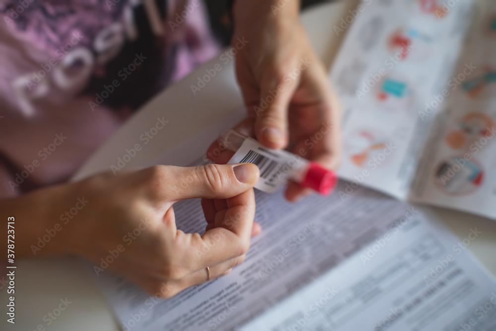 Process of coronavirus testing examination at home, COVID-19 swab ...