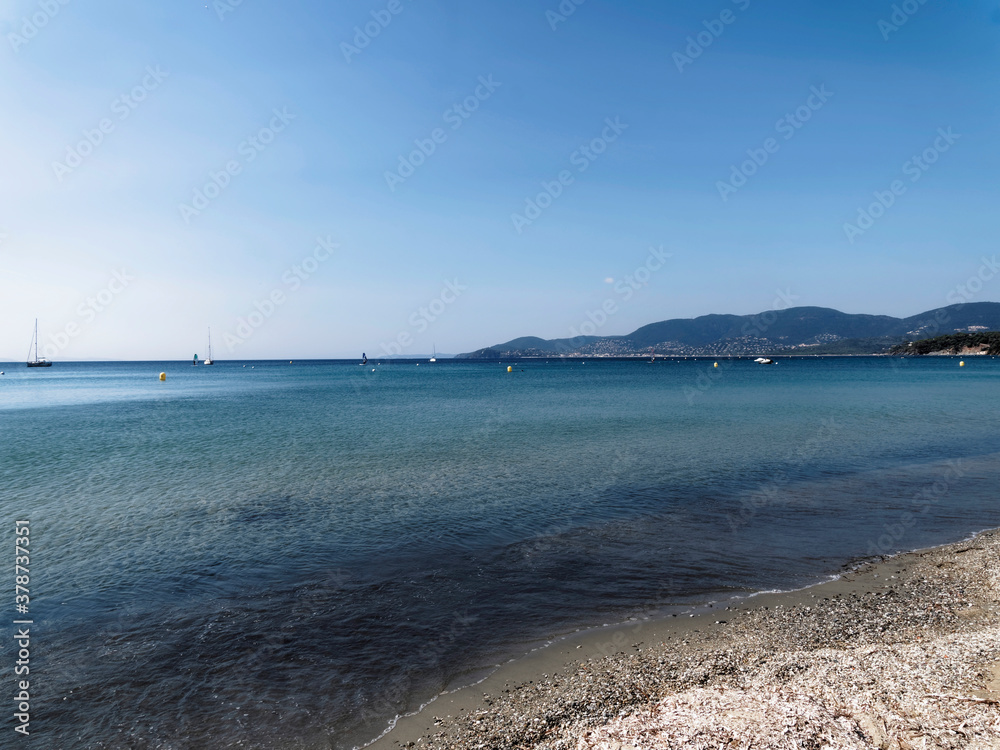 Magnificent view of Cavalaire bay from Gigaro beach on Cap Lardier and ...