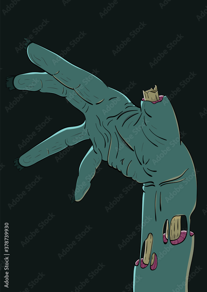 Vector illustration of a zombie hand. Decor element for Halloween ...