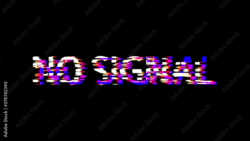 Abstract Digital Animation of Glitch and Noise. No Signal on the TV ...
